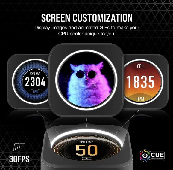 Corsair iCUE ELITE CPU Cooler LCD Display Upgrade Kit transforms your